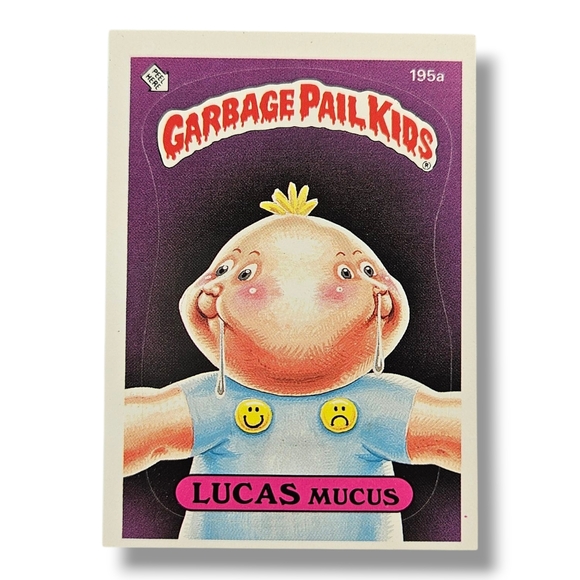 Topps | Toys | 986 Topps Garbage Pail Kid Sticker 195a Lucas Mucus Nm ...